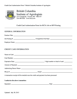 Fillable Online Cred GEN Posit Job P Emp CRE Nam Card Expi Amo Auth ...