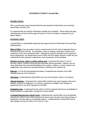 Fillable Online INFORMED-CONSENT- Dermal Filler INSTRUCTIONS This is an ...