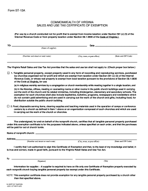 Fillable Online fundraisingcentral Form ST13A COMMONWEALTH OF VIRGINIA ...