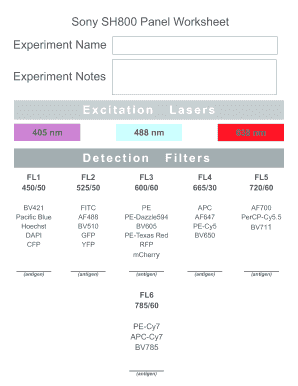 Fillable Online SH800 Panel worksheet - University of bMiamib Fax Email ...