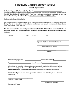 Fillable Online bcmarinebenefits LOCK-IN AGREEMENT FORM ...