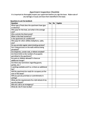 Fillable Online Apartment Inspection Checklist Fax Email Print - pdfFiller