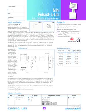 Fillable Online MiniRetract-a-Lite Mini Retract-a-Lite Fully Concealed ...