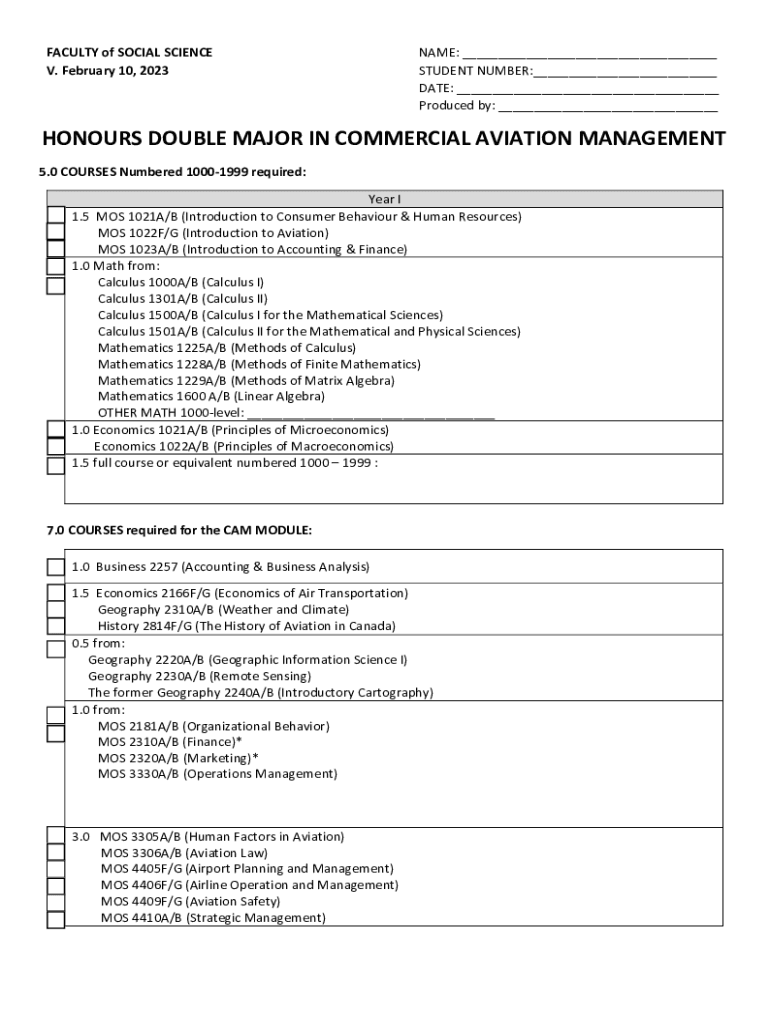 Fillable Online dan uwo The University of Western Ontario : MAJOR IN ...