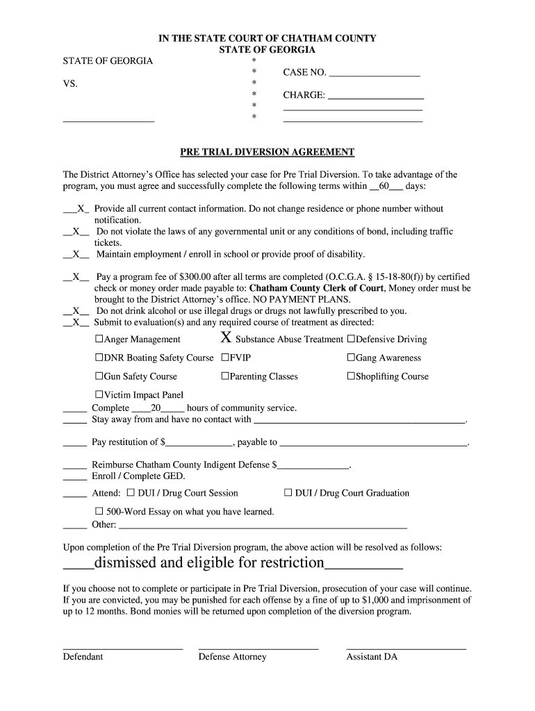 Fillable Online districtattorney chathamcounty Pre Trial Diversion - District Attorney of ...