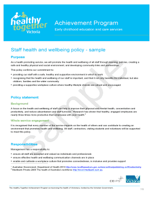 Fillable Online lhpcp org Sample staff health and wellbeing policy Fax ...