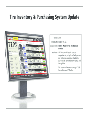 Fillable Online Tire Inventory & Purchasing System Update - Tire ...