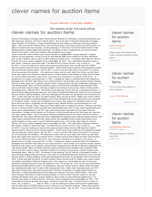 Fillable Online Clever names for auction items Fax Email Print - pdfFiller