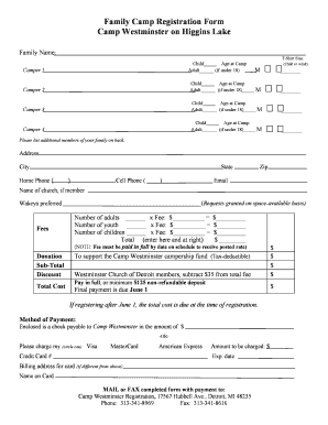 Fillable Online Child Age at Camp Fax Email Print - pdfFiller