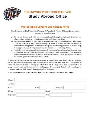 Fillable Online Photographic Consent and Release Form Fax Email Print - pdfFiller