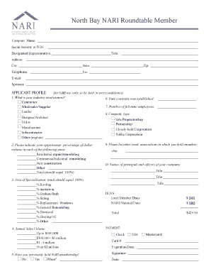 Fillable Online northbaynari Membership Application - North Bay NARI ...