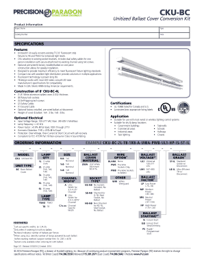 Fillable Online CKUBC Unitized Ballast Cover Conversion Kit Product ...