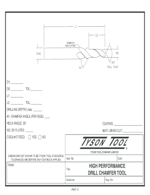 Fillable Online HIGH PERFORMANCE DRILL CHAMFER TOOL Fax Email Print - pdfFiller