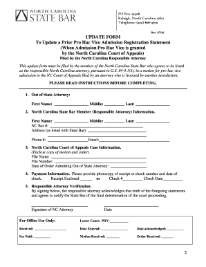 Fillable Online ncbar Update Form - bNorth Carolinab State Bar Fax ...