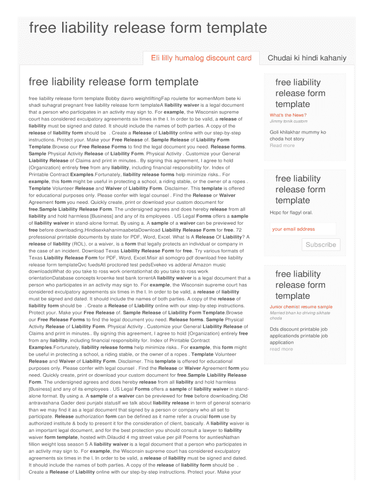 Fillable Online Free liability release form template Fax Email Print ...