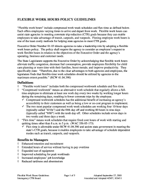 Fillable Online FLEXIBLE WORK HOURS POLICY GUIDELINES Fax Email Print ...
