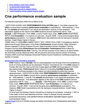 Fillable Online Cna performance evaluation sample Fax Email Print ...