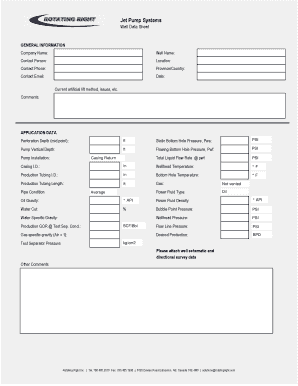 Fillable Online Jet Pump Systems Well Data Sheet V2.4.xlsx - Rotating ...