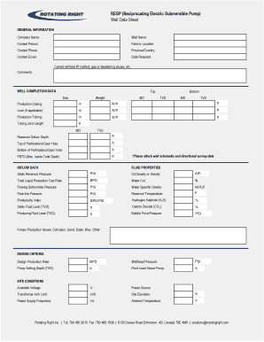 Fillable Online RESP Well Data Sheet V2.3.xlsx - Rotating Right Fax ...