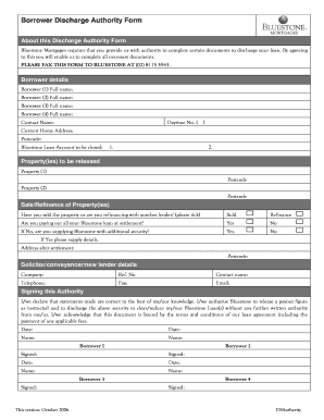 Fillable Online Borrower Discharge Authority Form Fax Email Print ...