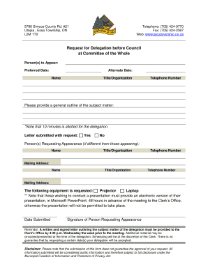 Fillable Online Delegation Request bFormb Fax Email Print - pdfFiller