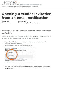 Fillable Online Opening a tender invitation from an email notification ...
