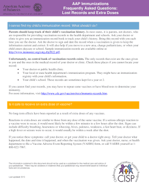 Fillable Online AAP Immunizations Fax Email Print - pdfFiller