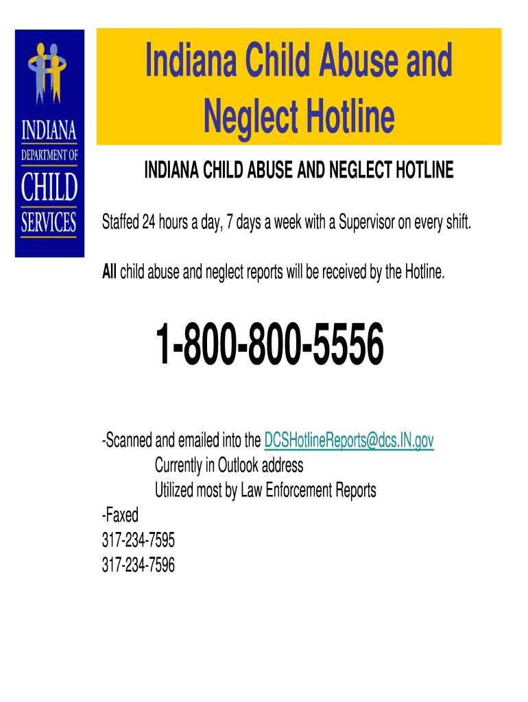 Fillable Online Indiana Child Abuse and Fax Email Print - pdfFiller
