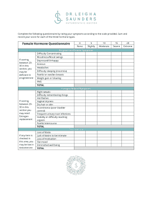 Fillable Online uxbridgenaturopath Female Hormone Questionnaire Fax ...