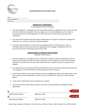 Fillable Online Borrowers Authorization Borrowers Authorization Fax ...