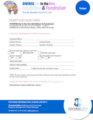 Fillable Online TICKET PURCHASE FORM - DIVERSEcity Fax Email Print ...