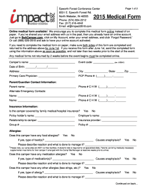 Fillable Online impact2818 Medical Form - Epworth Individual Ticket ...