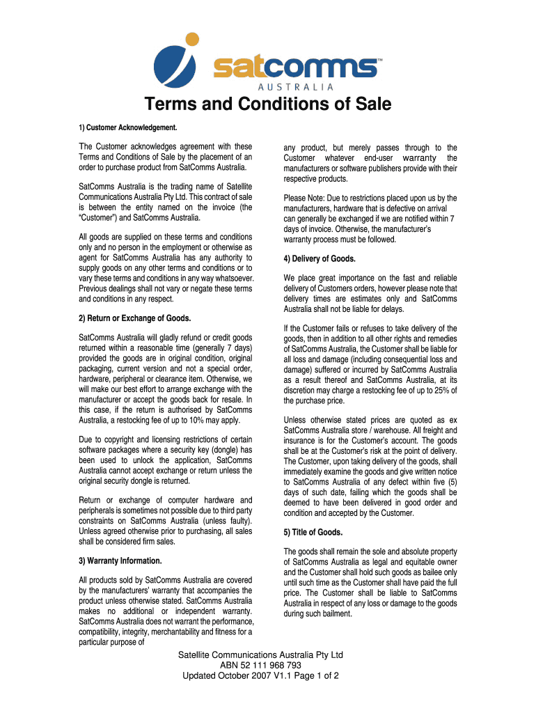 Fillable Online 1) Customer Acknowledgement Fax Email Print - pdfFiller