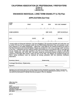 Fillable Online capf ENHANCED INDIVIDUAL LONG TERM DISABILITY LTD Plan ...