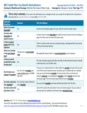 Fillable Online MEC Health Plan: Key Benefit Administrators Fax Email ...