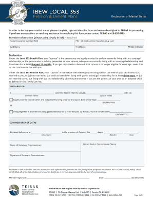 Fillable Online Declaration of Spousal Status Declaration of Marital ...