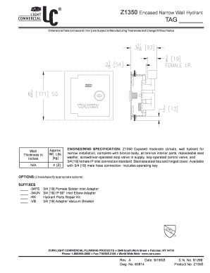 Fillable Online Z1350 Narrow Wall Hydrant Troubleshooting ...
