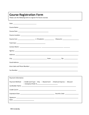 Fillable Online hsuniversity Course Registration Form - HS University ...