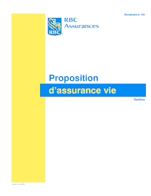 Fillable Online Proposition d'assurance vie - RBC Assurances Fax Email ...