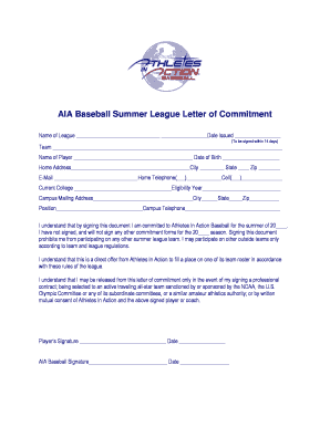Fillable Online my athletesinaction AIA Baseball Summer League Letter ...