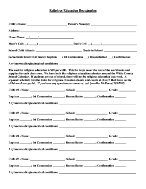 Fillable Online Childs Name Parents Name(s) Fax Email Print - pdfFiller