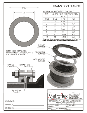 Fillable Online Metraflex Transition Flange Metraflex Transition Flange ...