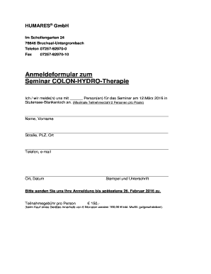 Humares Gmbh - Online ausfüllen, ausdrucken, ausfüllbar, leer | pdfFiller