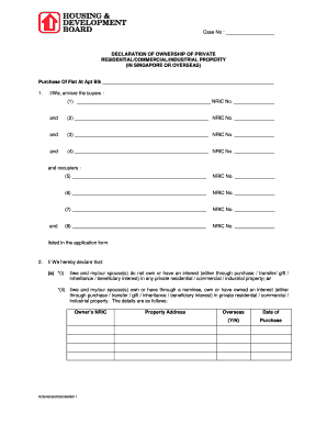 Fillable Online hdb gov BDECLARATIONb OF OWNERSHIP OF PRIVATE ...