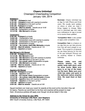 Floor Cheers For Competition - Fill Online, Printable, Fillable, Blank ...