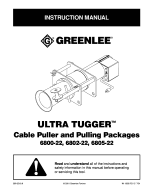 Fillable Online Ultra Tugger Cable Puller and Pulling Packages Fax ...