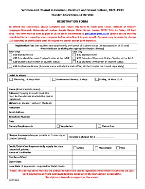 Fillable Online modernlanguages sas ac Registration Form - The ...