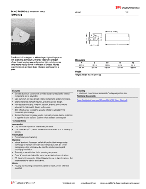 Fillable Online SPI SPECIFICATION SHEET ECHO ROUND 9 Fax Email Print ...