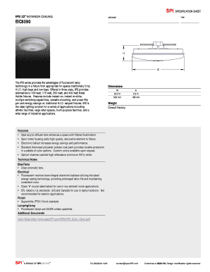 Fillable Online SPI SPECIFICATION SHEET IPS 22 " Fax Email Print ...