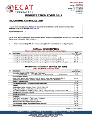 Fillable Online ecat REGISTRATION FORM 2014 - becatbbnlb Fax Email ...